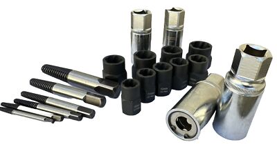 19pcs Stud Bolt Screw Extractor Easy Out Bit &Twisted Socket Removing ...
