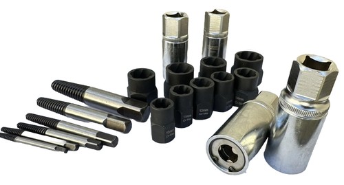 19pcs Stud Bolt Screw Extractor Easy Out Bit &Twisted Socket Removing ...