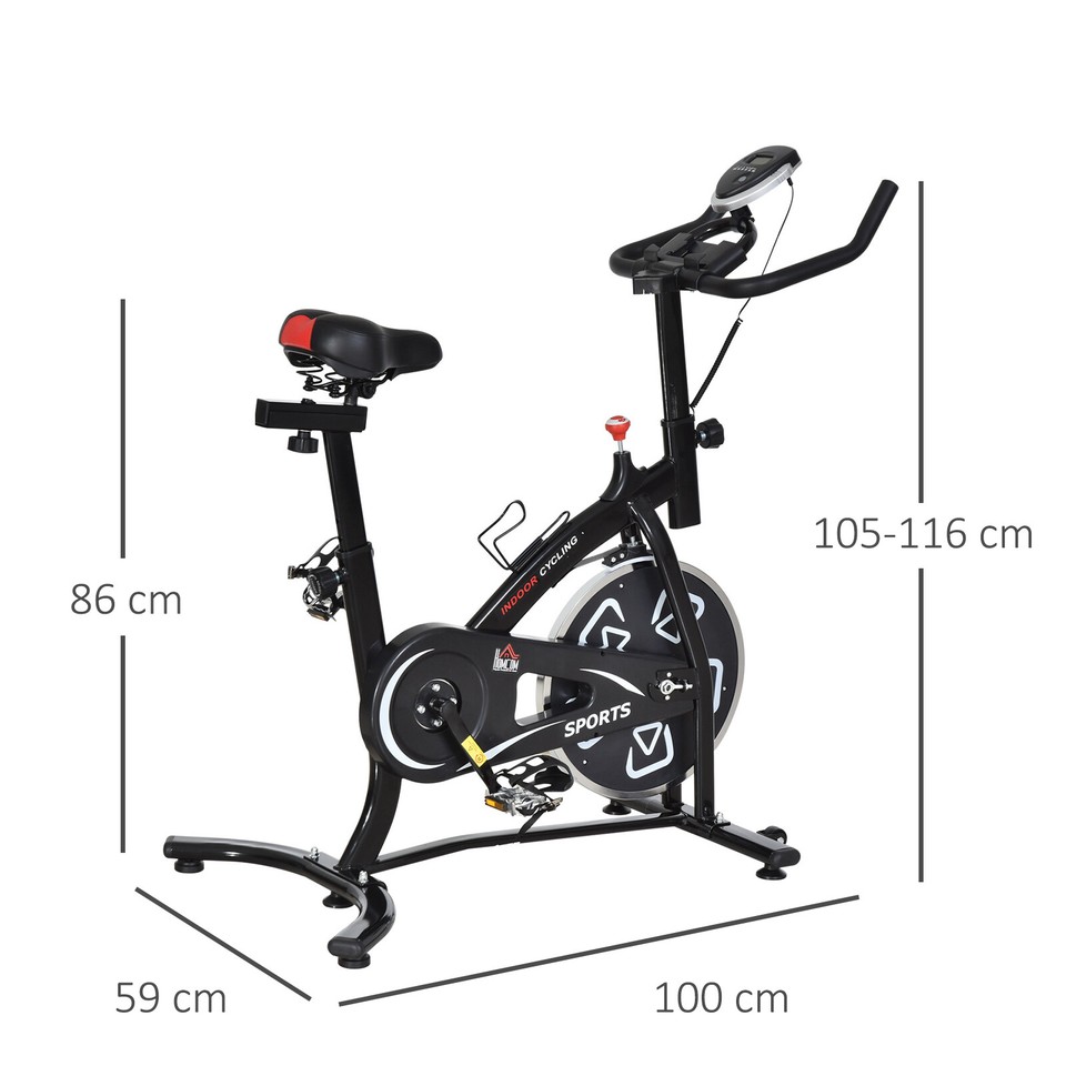 HOMCOM Exercise Training Bike Indoor Cycling Bicycle Trainer LCD ...