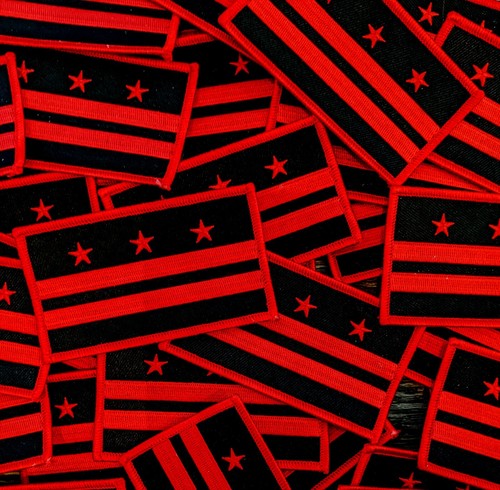 Washington DC Flag Patch embroidered iron-on Black and Red District of ...