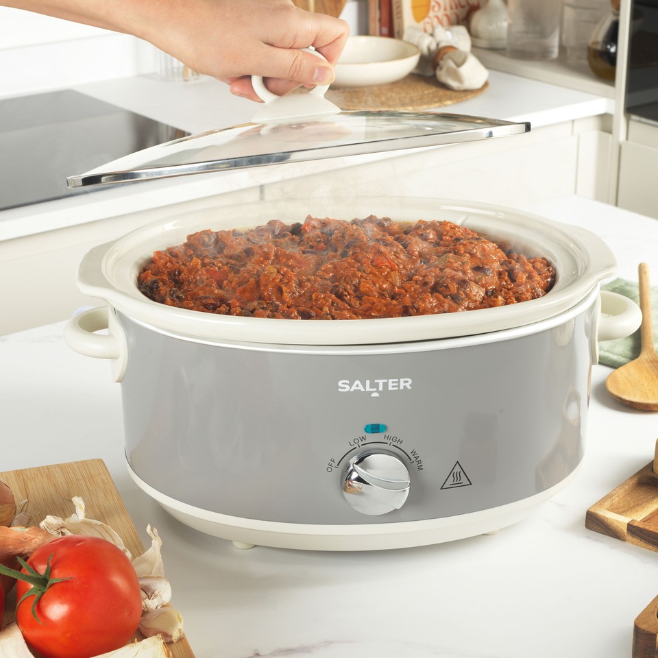 Salter Retro 6.5L Slow Cooker 3 Heat Settings/Keep Warm for Family ...