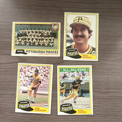 1981 Topps Baseball Card Lot Pittsburgh Pirates, Team, Parker, Rhodes ...