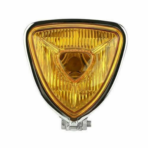 Amber Triangle Headlight Lamp For Motorcycle Chopper Bobber Harley ...