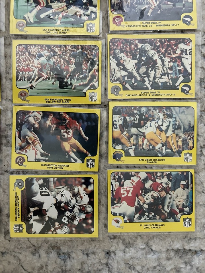 Vintage Football card large lot 21 1978 Fleer issued football cards ...