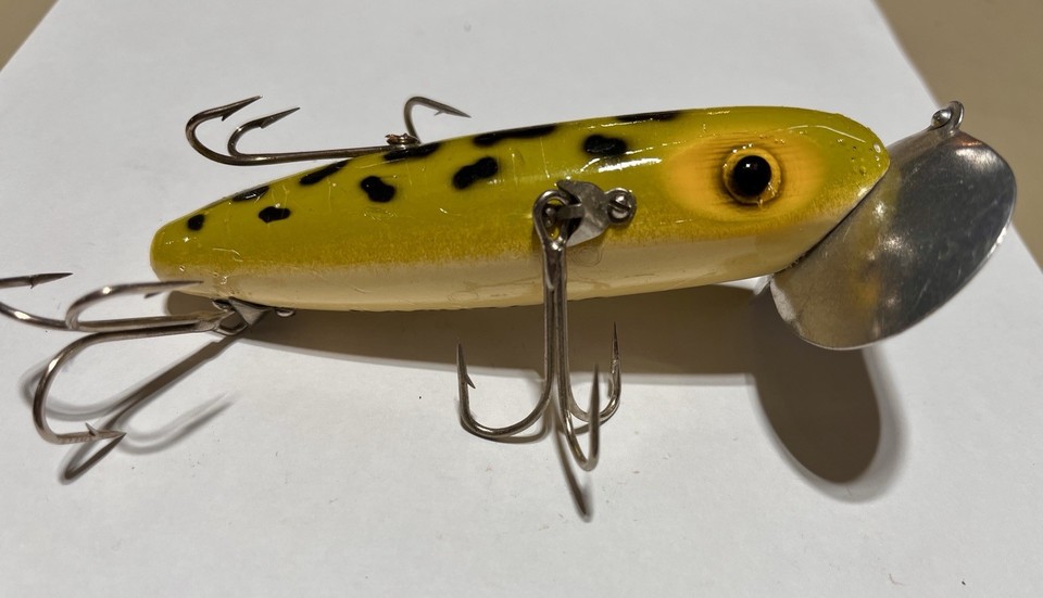 Frog Color Wood Arbogast Musky Jitterbug Lure | eBay