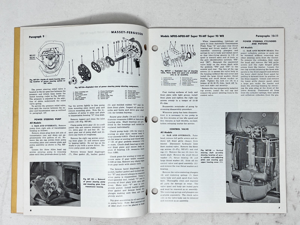 I&T Tractor Manual #MF-20 Massey-Ferguson Models MF85, Super 90, 88 ...