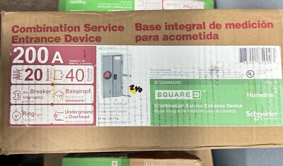 Square D Homeline 200 Amp 20-Space 40-Circuit Outdoor Main Breaker with ...