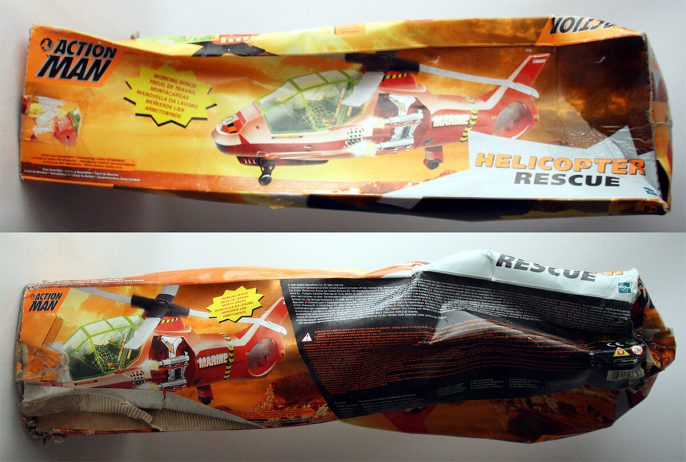 ACTION MAN RESCUE HELICOPTER HASBRO 2000 NEW DAMAGED BOX | eBay