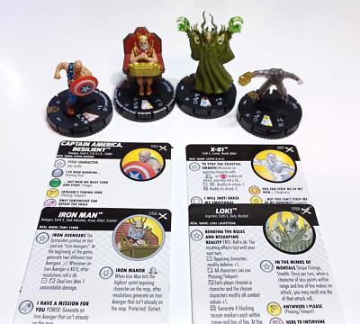 Heroclix: Earth X - Super Rare lot - Loki, Captain America, Iron Man, X ...