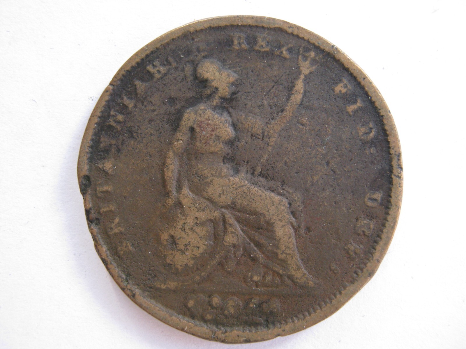 1831 William IV copper Penny Fair pitting | Grelly UK