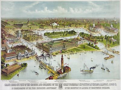 4442.Great colombian exposition.chicago.birds view.POSTER.decor Home ...