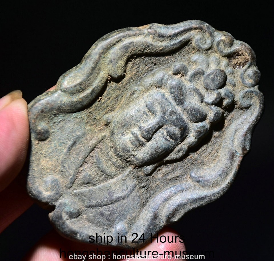 2.8" Old Chinese Buddhism Bronze Kwan-yin Guan Yin Buddha Pendant ...