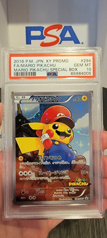 Mario Pikachu 293 & 294 FULL ART Sequential Slabs Both PSA 10 Japanese ...