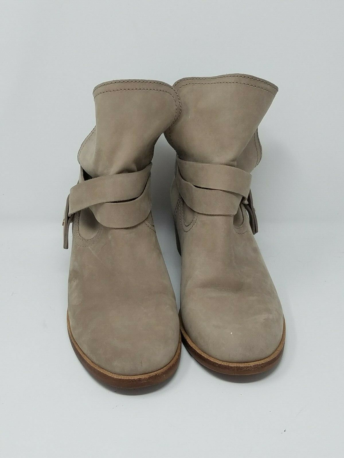 Ugg Womens Elora Taupe Leather Ankle Booties Shoes 9.… - Gem
