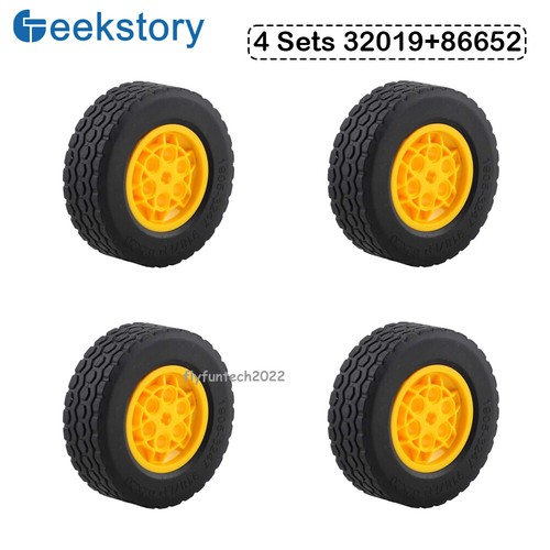 4 PCS Wheel 32019 86652 Car Tires 62x20mm MOC Parts Building Blocks for ...