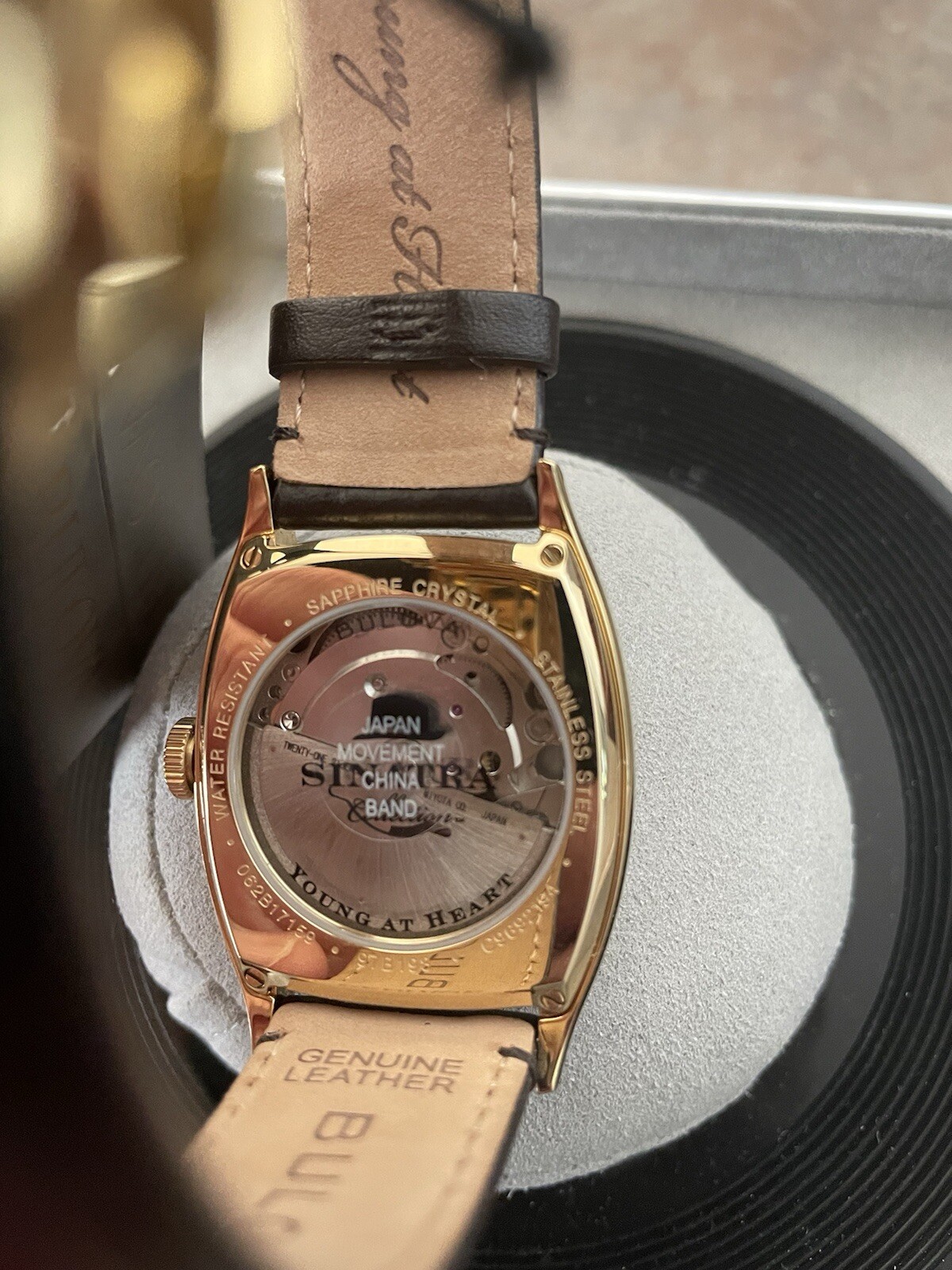 Bulova Frank Sinatra 33.5mm Case Stainless Steel Gold, Band Leather ...