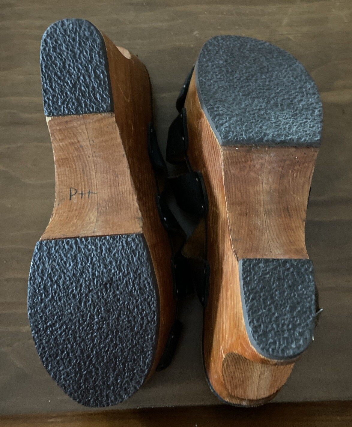 VTG Leapin Lizards 1970s Platform Shoes Wood & Leather Groovy Disco ...