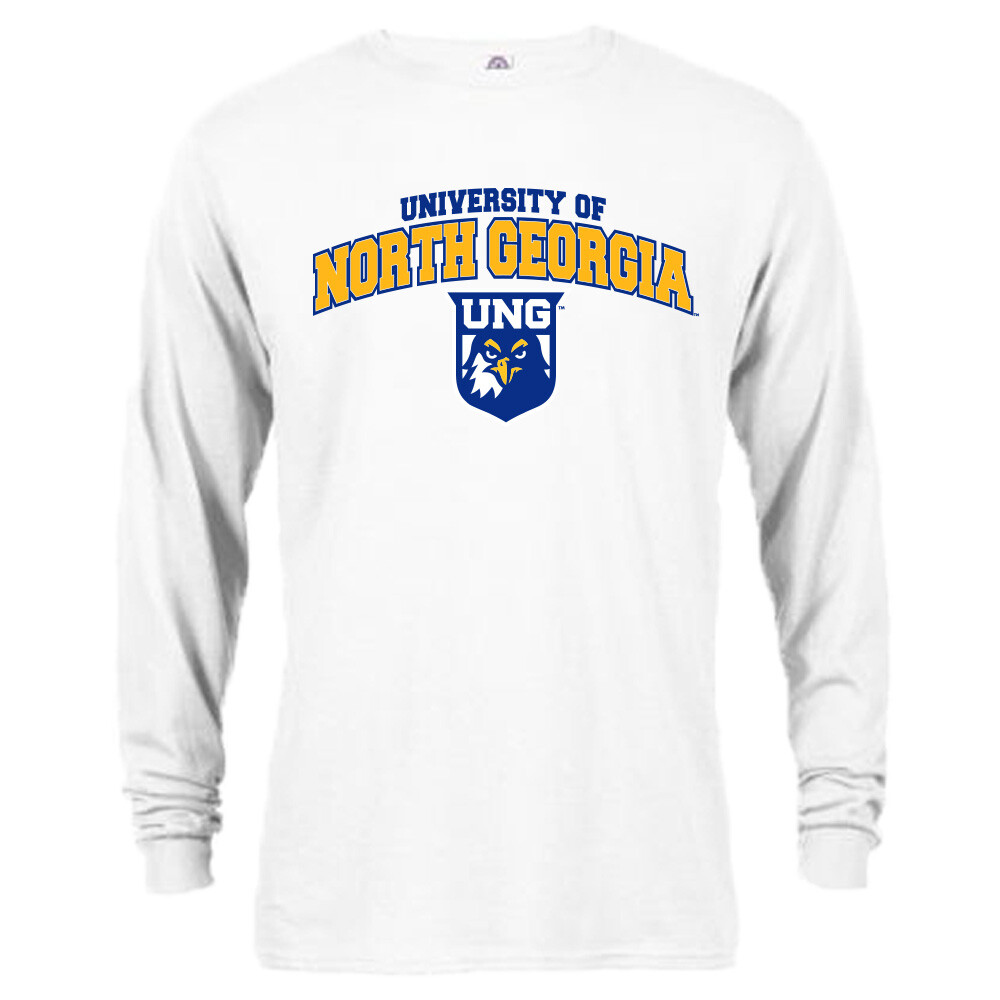 North Georgia Nighthawks UNG Arched Text with Mascot Logo Long Sleeve T ...