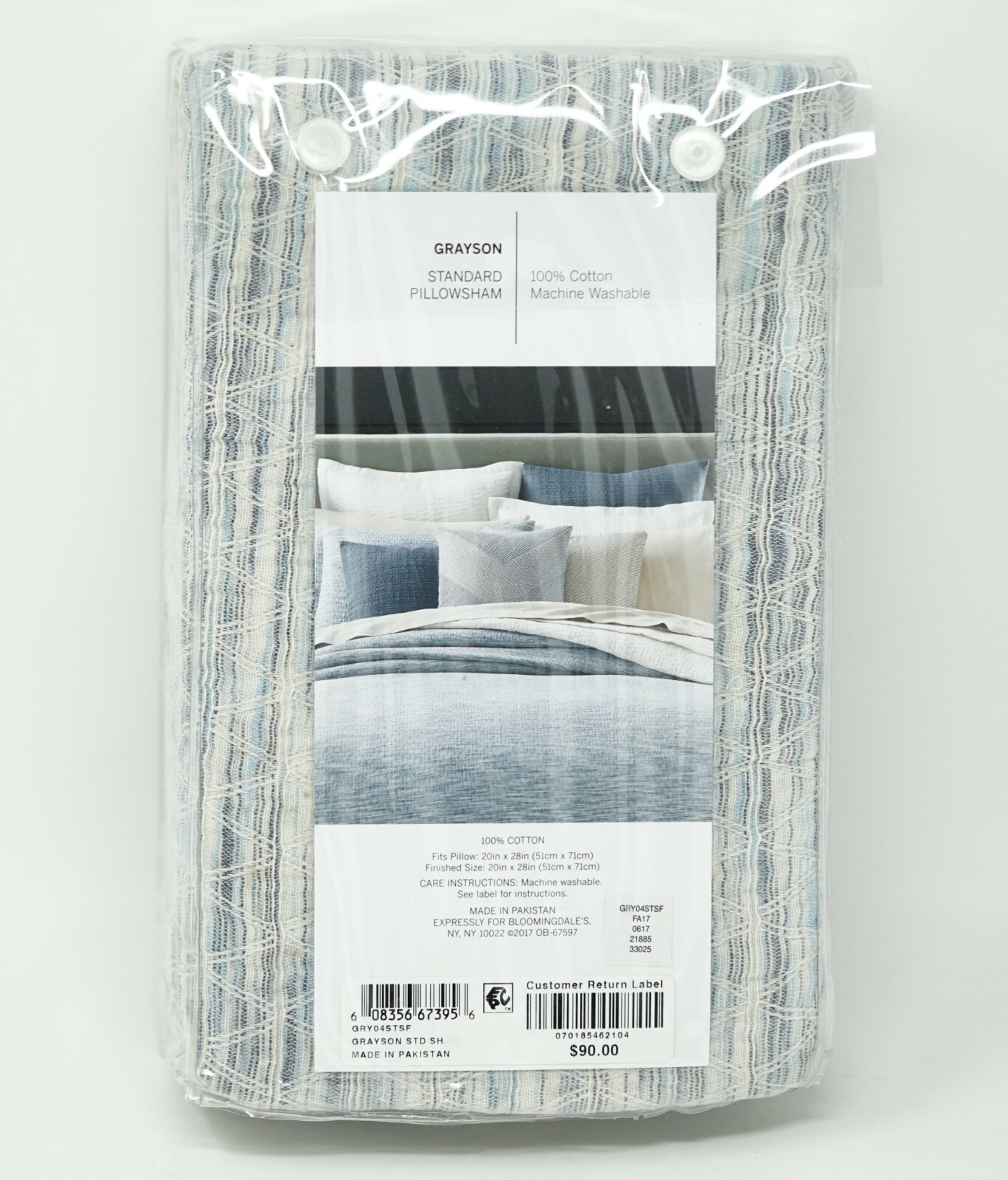 Oake Bedding Grayson Diamond 100% Cotton Pillow Sham - STANDARD - Light ...