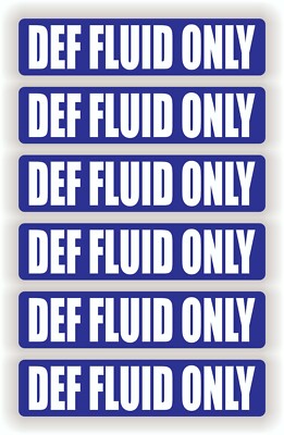 DEF Fluid Only Vinyl Stickers Decals Gas Door Labels Fuel Exhaust ...