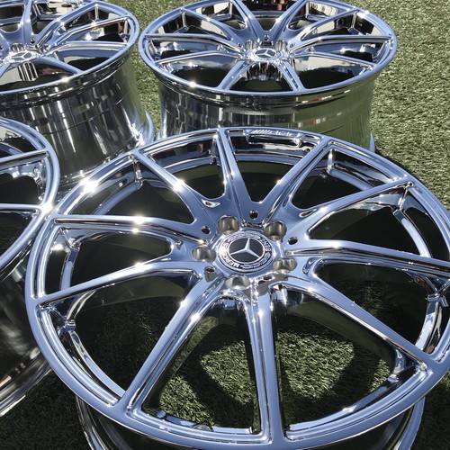 20" AMG RIMS WHEELS CHROME MERCEDES OEM FACTORY GENUINE SET 4 S63 S550 ...