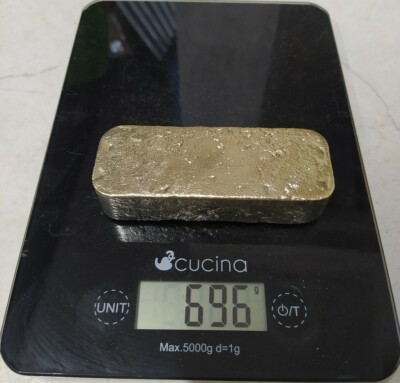 696 Grams Scrap Gold Bar For Gold Recovery Melted Different Computer ...