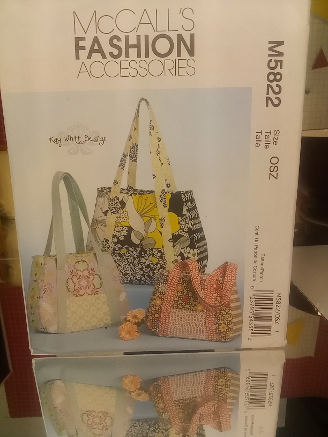 McCall's M5822 Kay Whitt Design Tote Bag Sewing Pattern in 3 Sizes | eBay