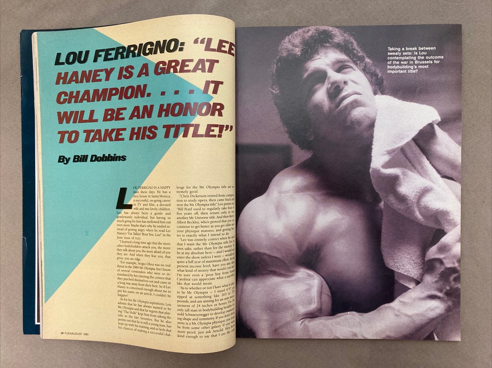 Flex Bodybuilding Muscle Fitness Magazine / Lou Ferrigno / 08-85 | eBay