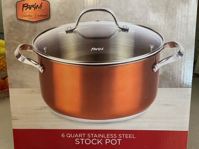 Parini 6 Quart Stainless Steel Stock Pot - Copper Color - Timeless ...