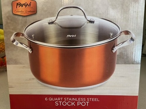 Parini 6 Quart Stainless Steel Stock Pot - Copper Color - Timeless ...