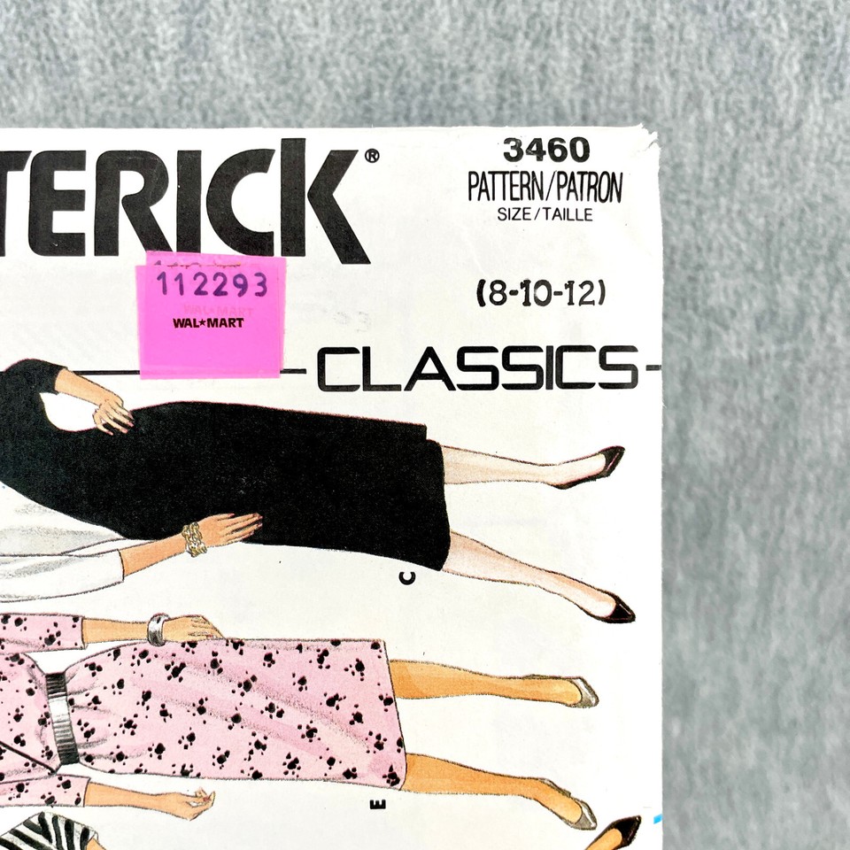 Butterick 3460 Dress Top and Skirt Boxy Fit Misses Size 8 12 Sewing ...