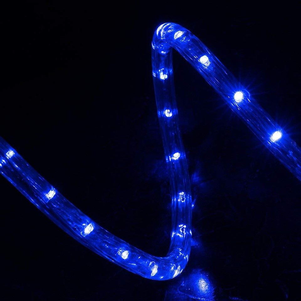 1/2" Blue LED Rope 150ft Thick Flexible Christmas Outdoor Lighting ...