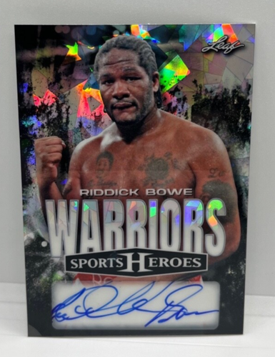RIDDICK BOWE 2025 Leaf Sports Heroes Warriors Auto Cracked Ice 16/25 | eBay