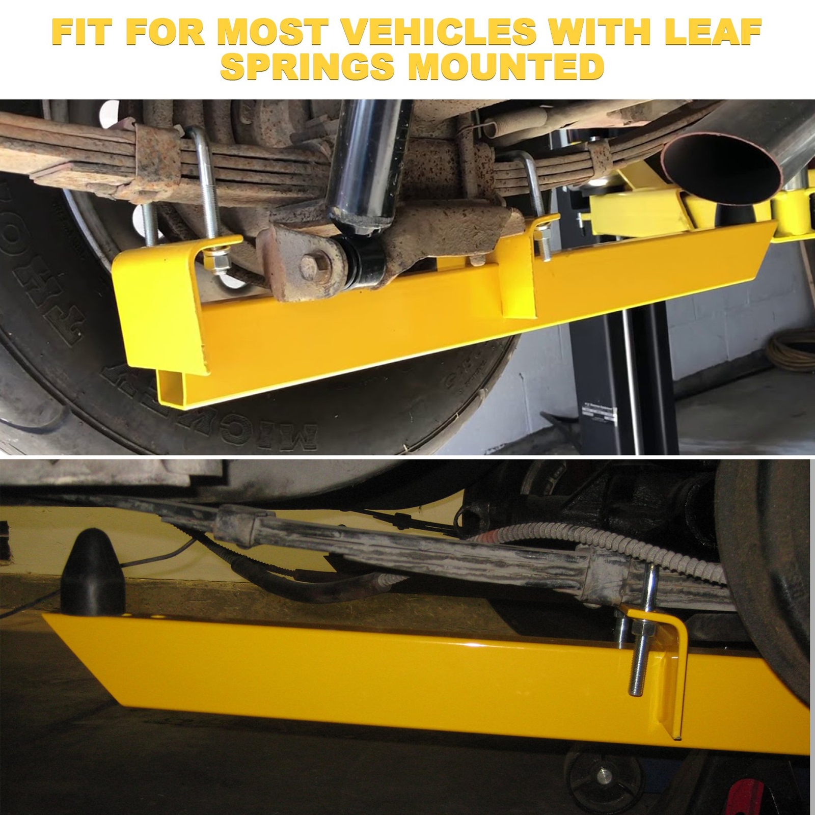 Pair Universal Leaf Spring Traction Bars Yellow Powder Coat Finish ...