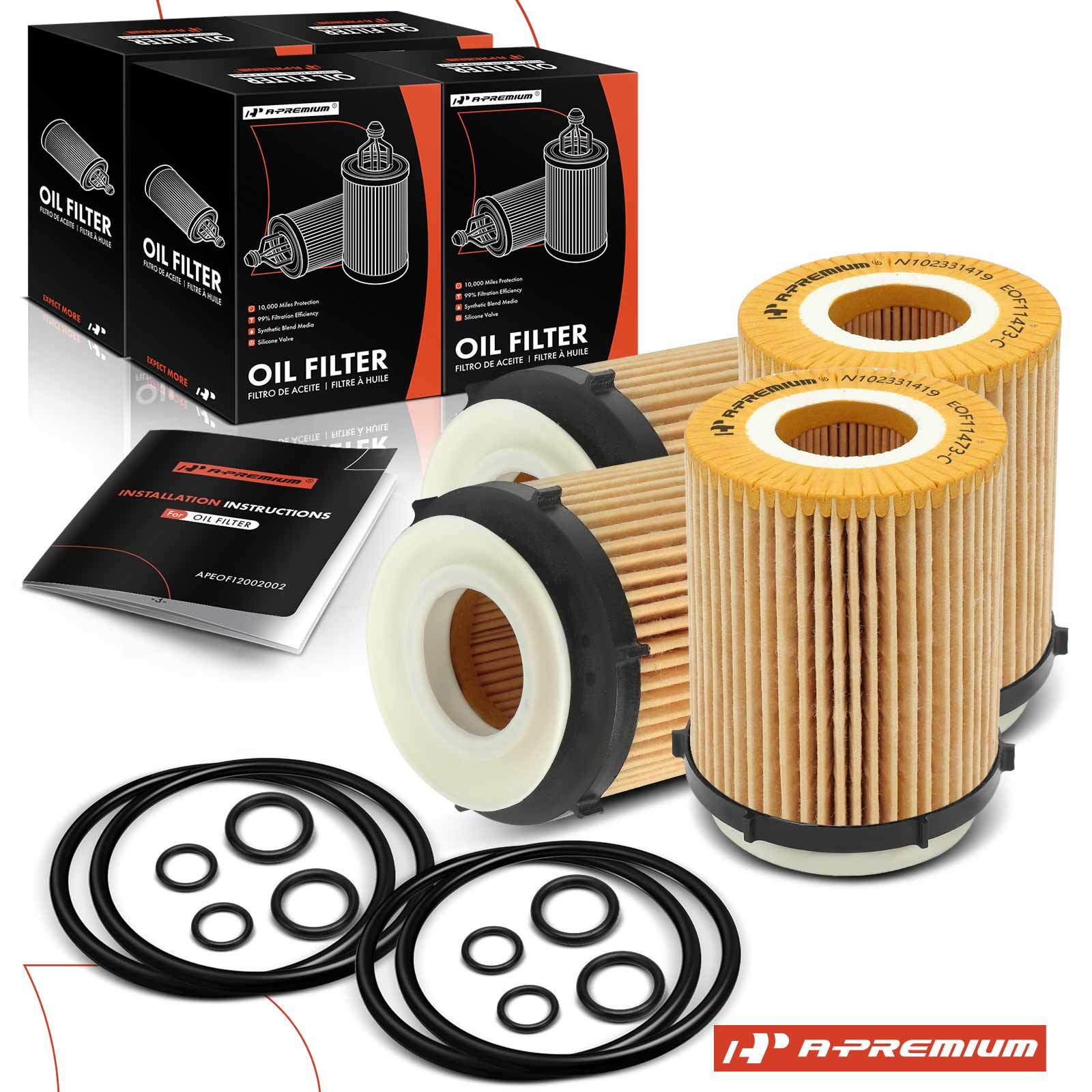 A-Premium 4x Engine Oil Filter for Mercedes-Benz W205 C350e C300 E300 ...