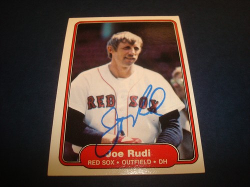 Joe Rudi Red Sox Angels A's 1982 Fleer #306 Signed Authentic Autograph ...
