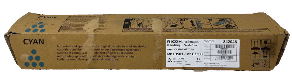Ricoh 841427 842046 Toner Original Cyan Mp C3001/Mp C3501/MP C3300 [A ...