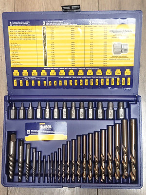 Irwin Hanson 35pc Master Spiral Extractor & Left Hand Drill Bit Set #11135ZR | eBay
