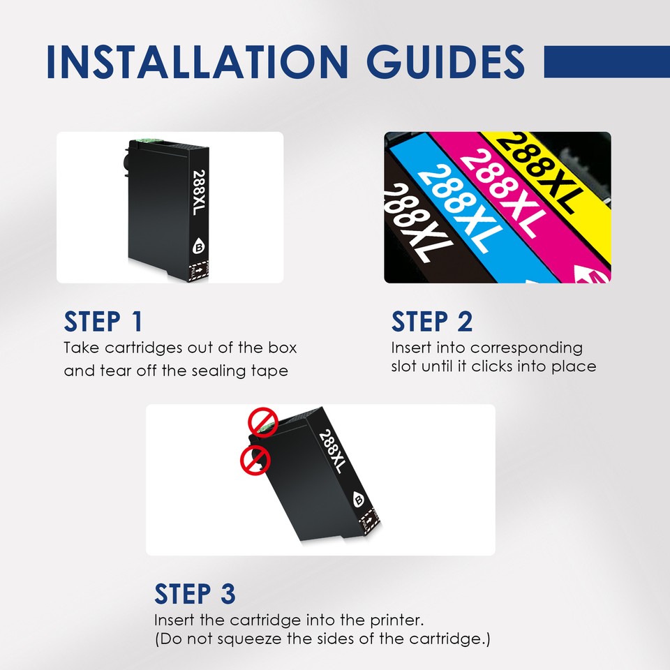4Pc Ink Cartridge compatible with Epson 288XL Expression home XP-430 XP ...