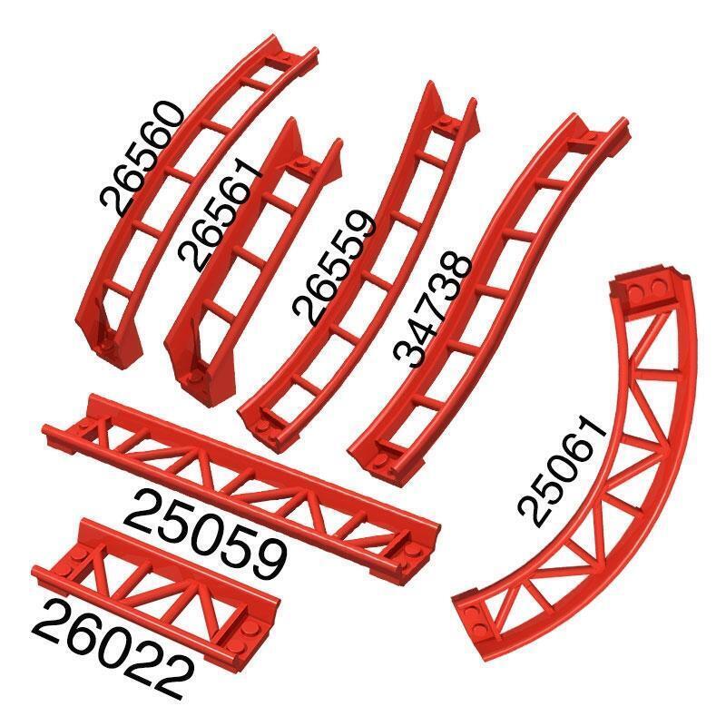 Roller Coaster Train Track 25061 26559 26560 26561 34738 26022 Car Base ...