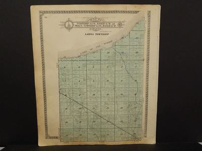 Minnesota Roseau County Map Laona or Oaks Township Dbl Side 1913 J13#48 ...