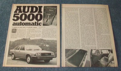1978 Audi 5000 Automatic Vintage Info Article "A Whole Lot More..." | eBay