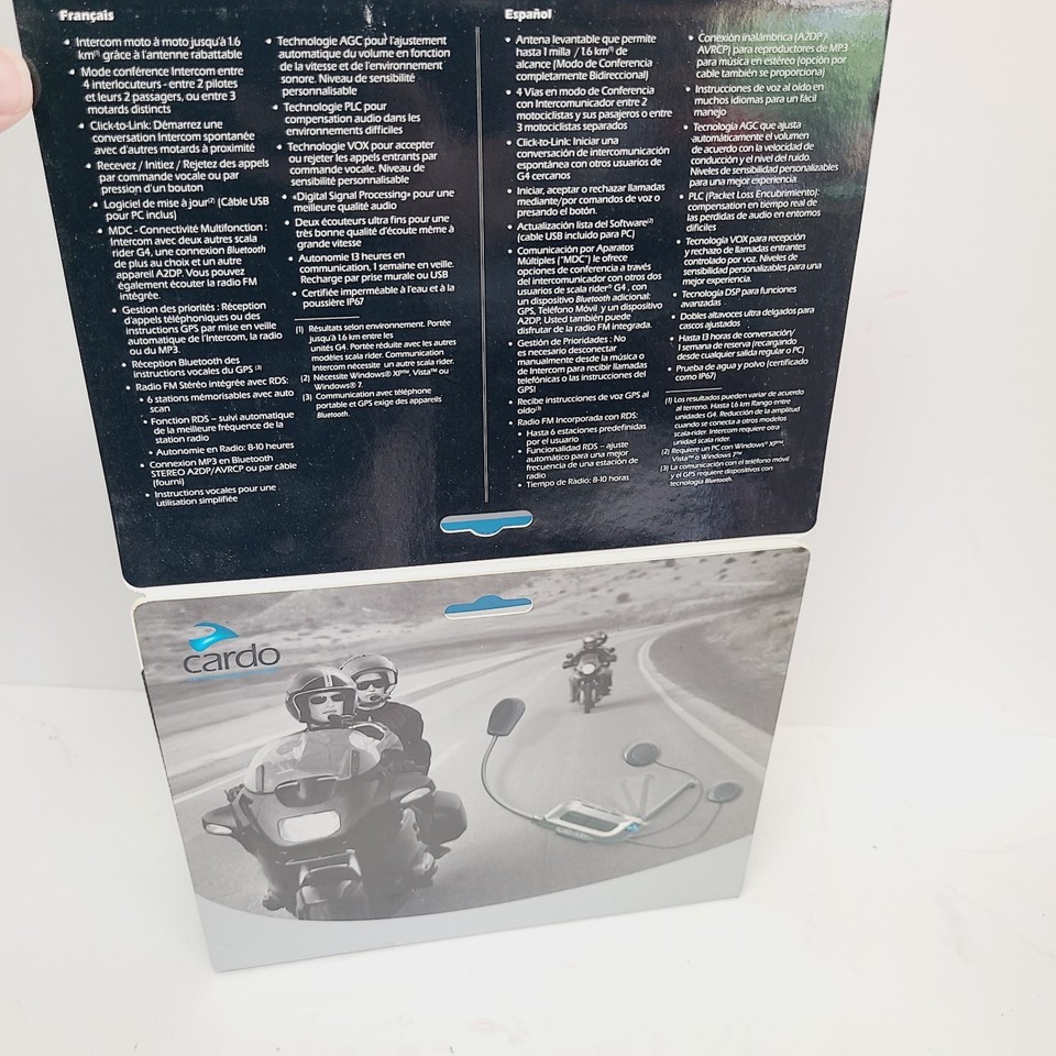 Cardo Scala Rider G4 PowerSet Intercom Communication Wireless Audio ...