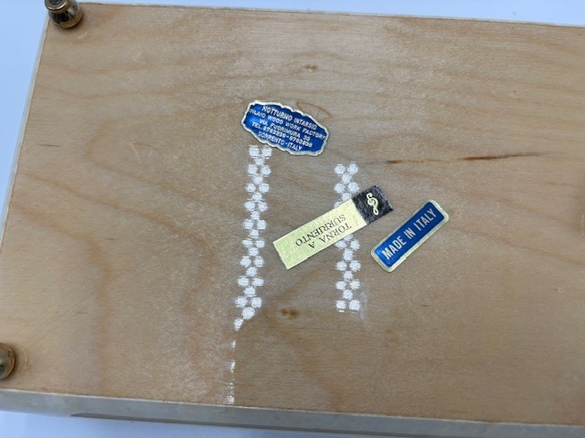 Vintage Notturno Intarsio Sorrento Italy Inlaid wood working music box ...