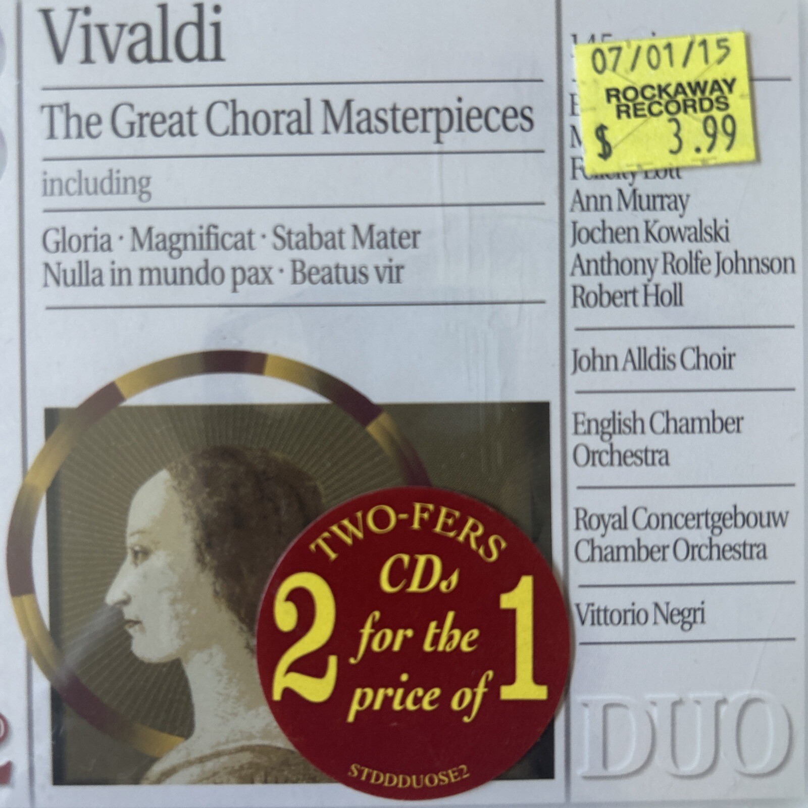 Antonio Vivaldi : The Great Choral Masterpieces CD (1998) New Sealed c2 ...