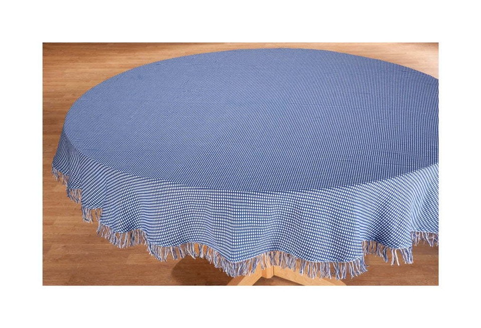 Lintex Linens Homespun Marine Tablecloth 70" Round | eBay