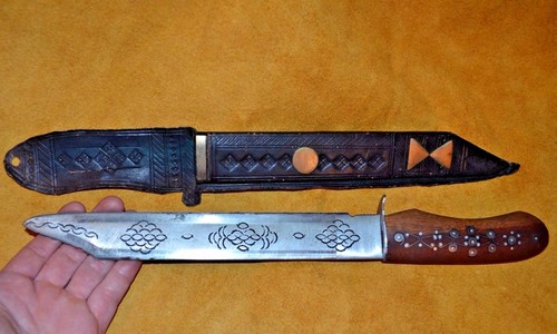 Nomadic Tuareg Tribal Hand Forged Metal Knife Dagger Leather Sheath ...