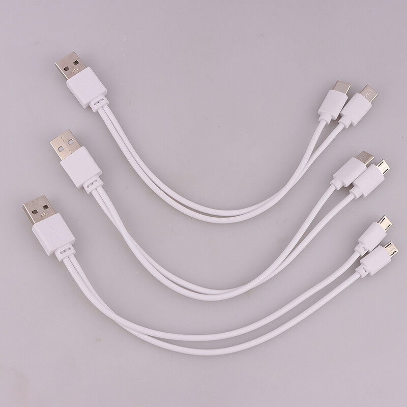 1Pc 2 in 1 USB Male to Micro USB/Type-C Splitter Data Transfer Charging ...