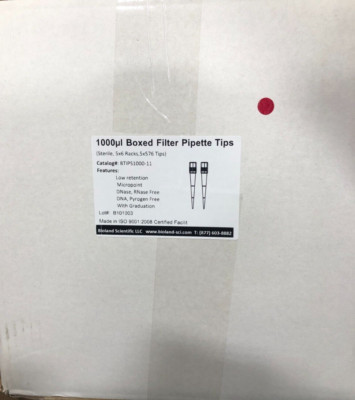 1000ul Filtered Tips, Sterile, 30 boxes/cs, 2,880 Tips | eBay