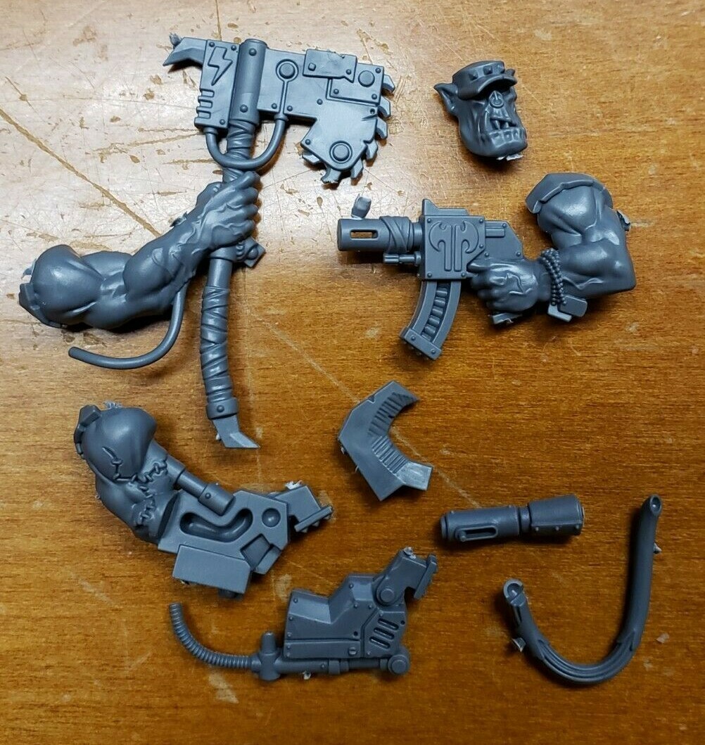 Warhammer 40k Ork Bits Kommando Nob Boss Head Slugga Choppa & Power ...